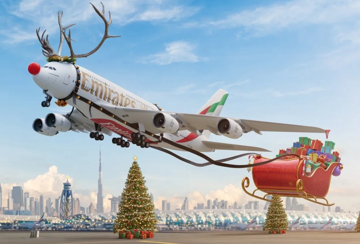 Emirates transforms A380 into 'Sleigh380' with red nose for Christmas ...